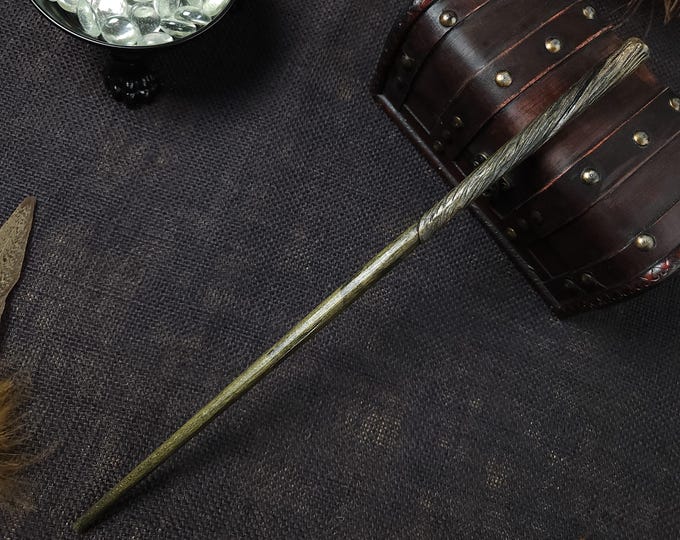 Handmade Bocote Wood Wand: Antique Brass Handle, Vintage Regal Design ...