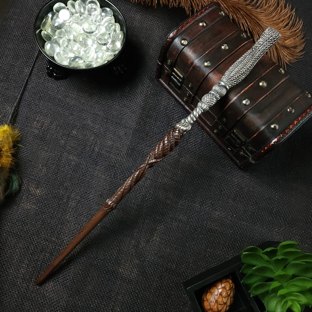 Wood Wand Katalox With Antique Silver-plated Handle 16 3/8, Handmade ...