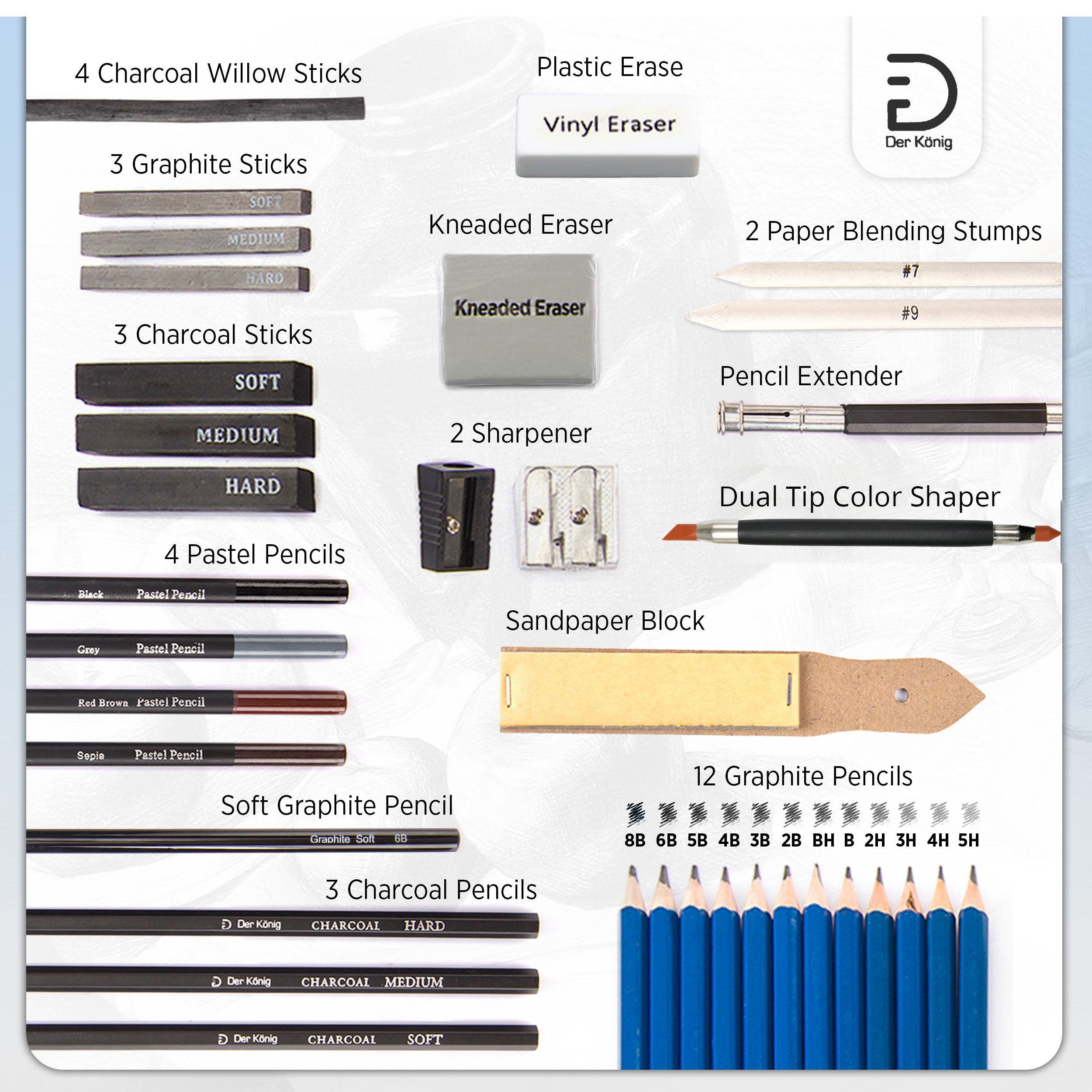 Drawing and Sketching Art Set 41 pieces Professional or | Etsy