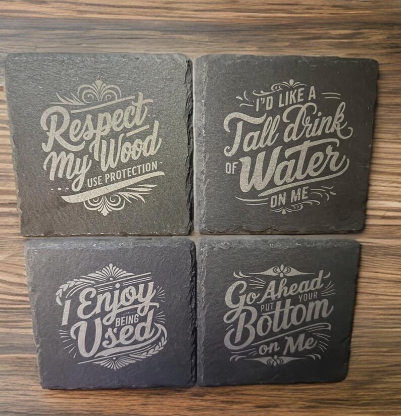 Natural Slate Drink Coasters - Etsy
