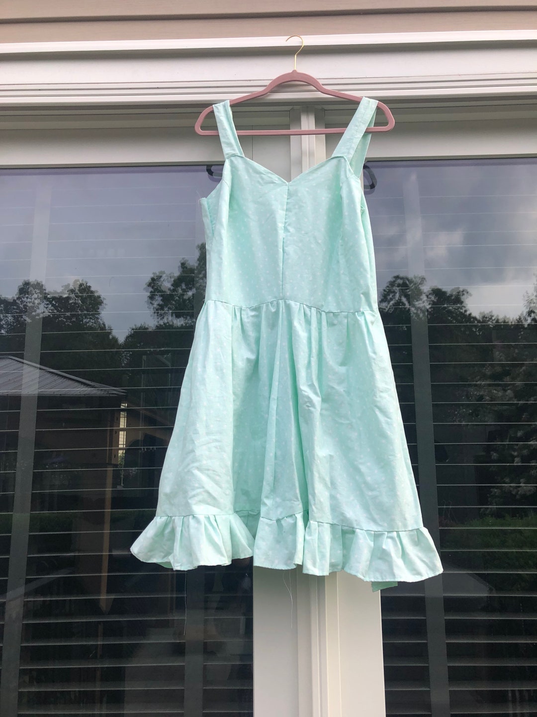 Vintage 1950s Handmade Dress Vintage Mint Green Dress 1950s Pin up ...