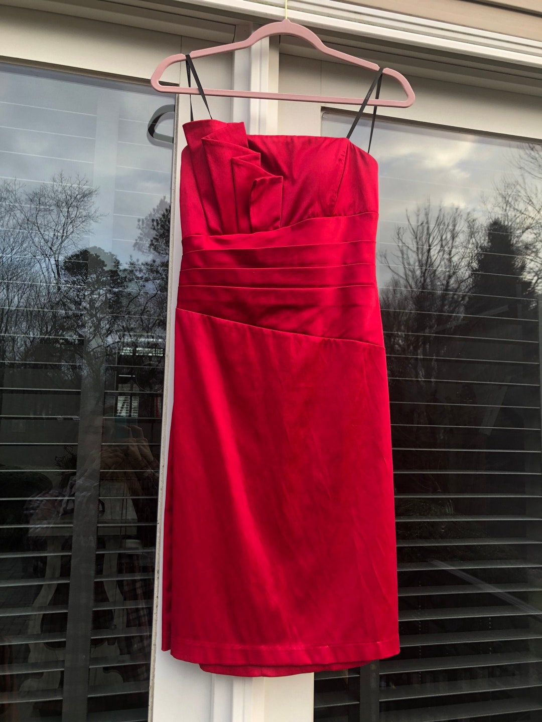 Strapless Red Mini Dress Prom Dress Short Prom Dress Red Strapless ...