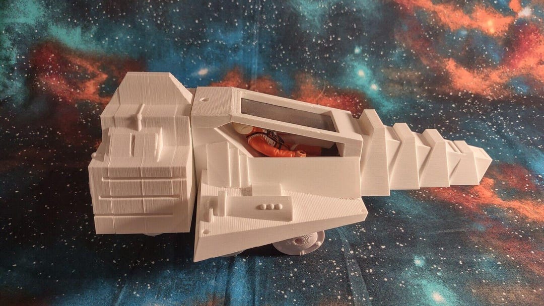 3D Printed Spaceship Vehicle Alpha for 3.75 in Action Figures Wheels ...