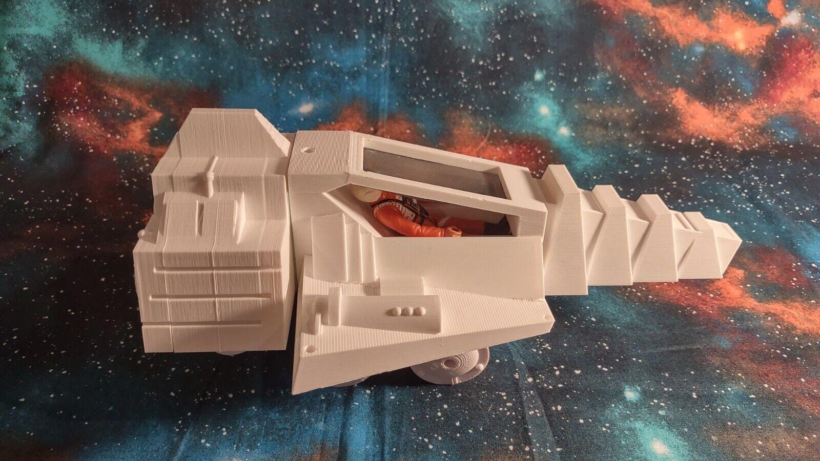 3D Printed Spaceship Vehicle Alpha for 3.75 in Action Figures Wheels ...