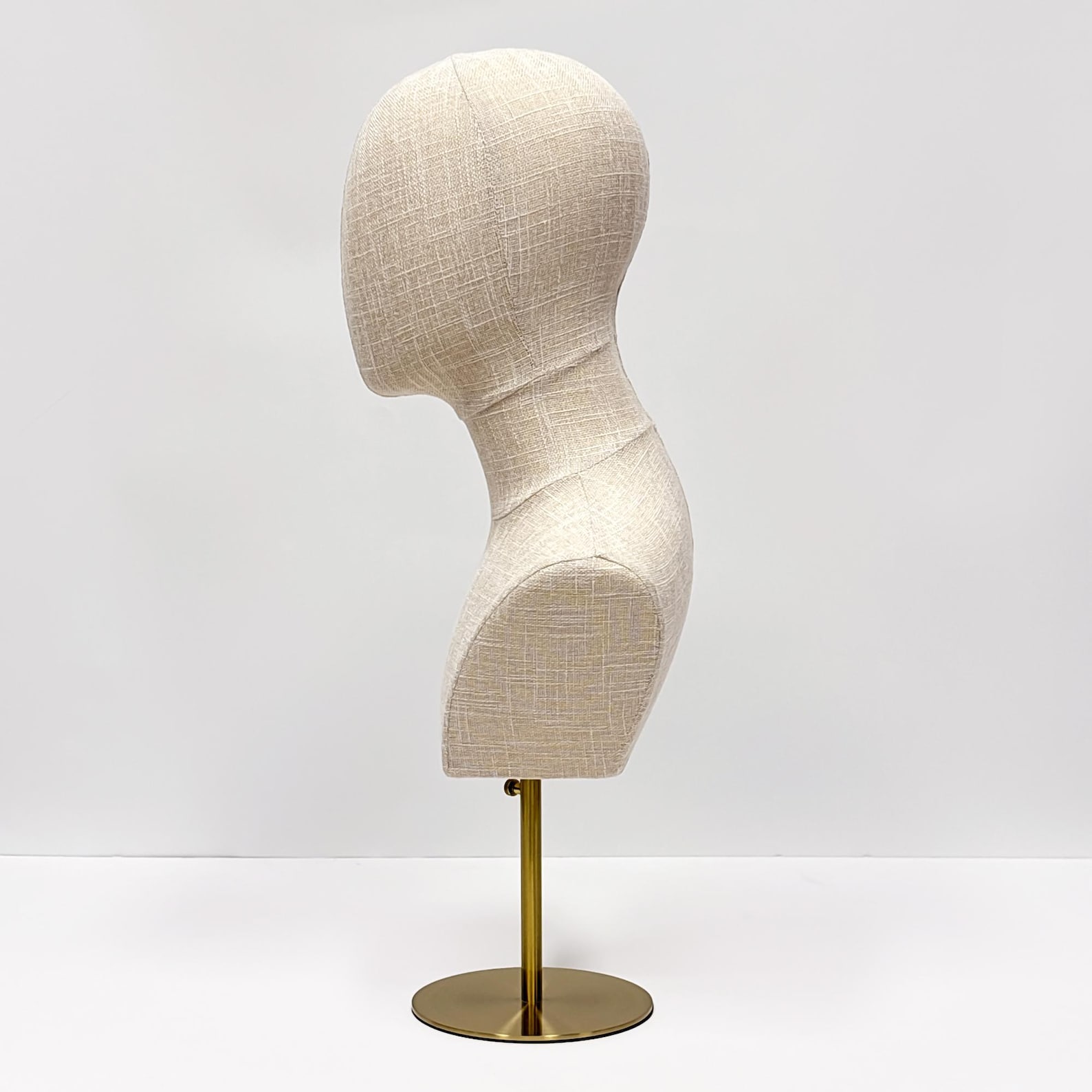 Pinnable Linen Mannequin Head With Golden Base - Hat & Wig Display - Etsy