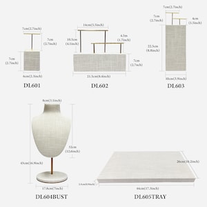 Elegant Linen Bust Form Display Set, Necklace Bust, Jewelry Display ...