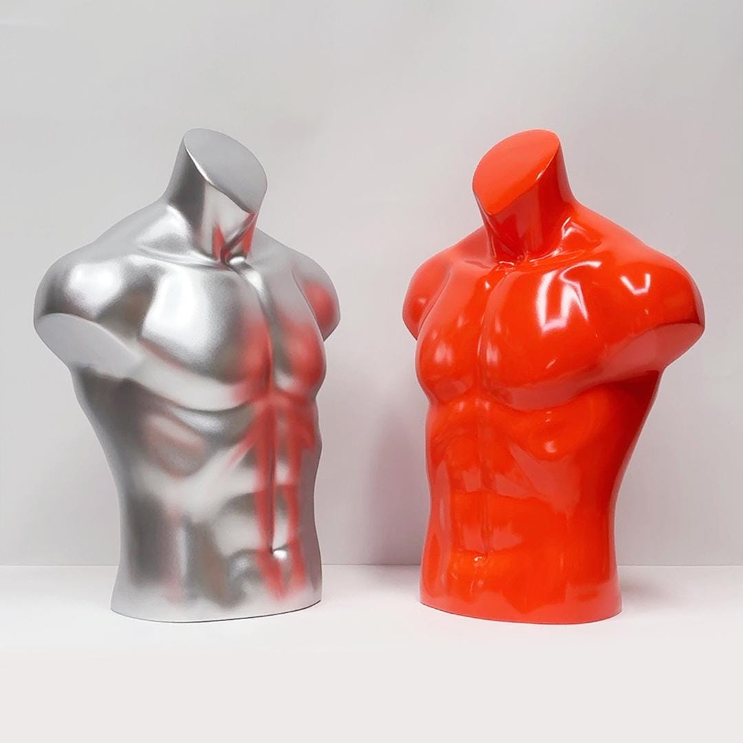 DE-LIANG Half Body Male Bust Form Mannequin, Upper Torso for Knee ...