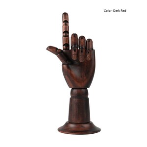 Wood Model Hand With Detachable Round Wooden Base | Flexible Movable ...