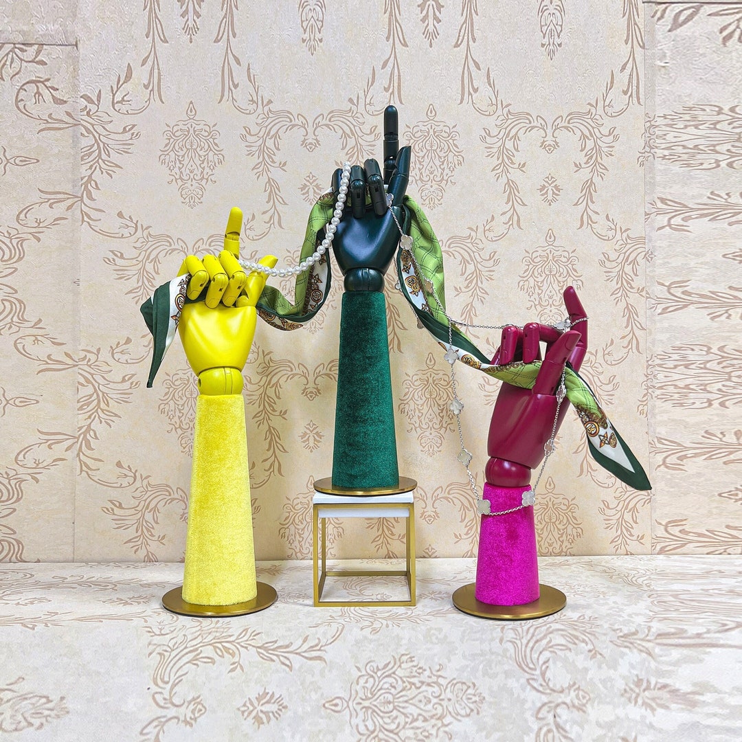 Luxury Wooden Mannequin Hand, Colorful Right Wooden Props Covering ...