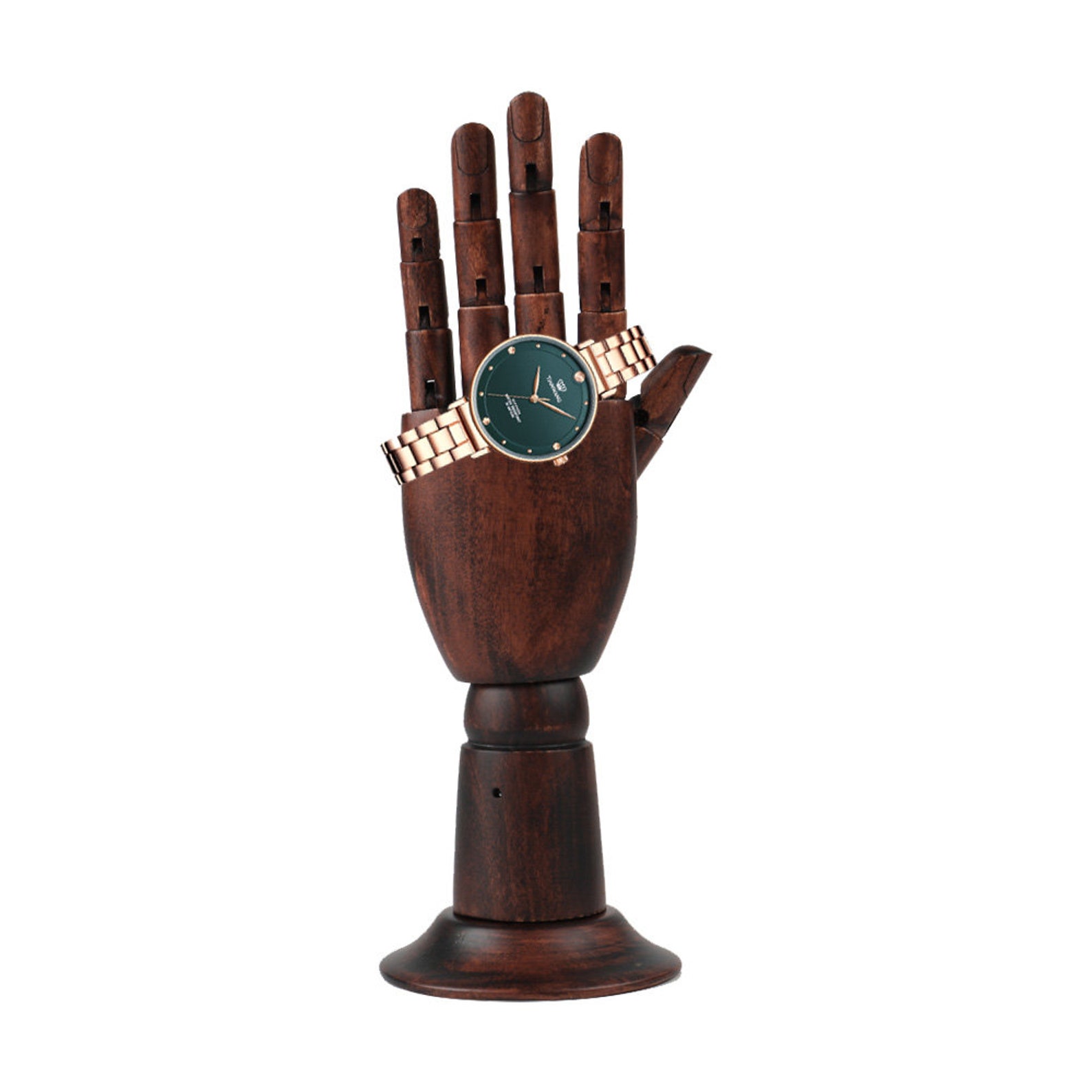 Wood Model Hand With Detachable Round Wooden Base Flexible Movable ...