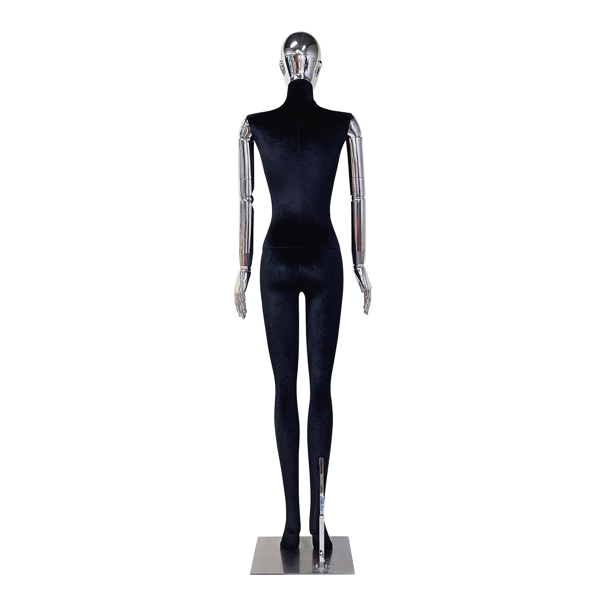 Black Velvet Mannequin: Full Body Display Form With Silver Arms - Etsy