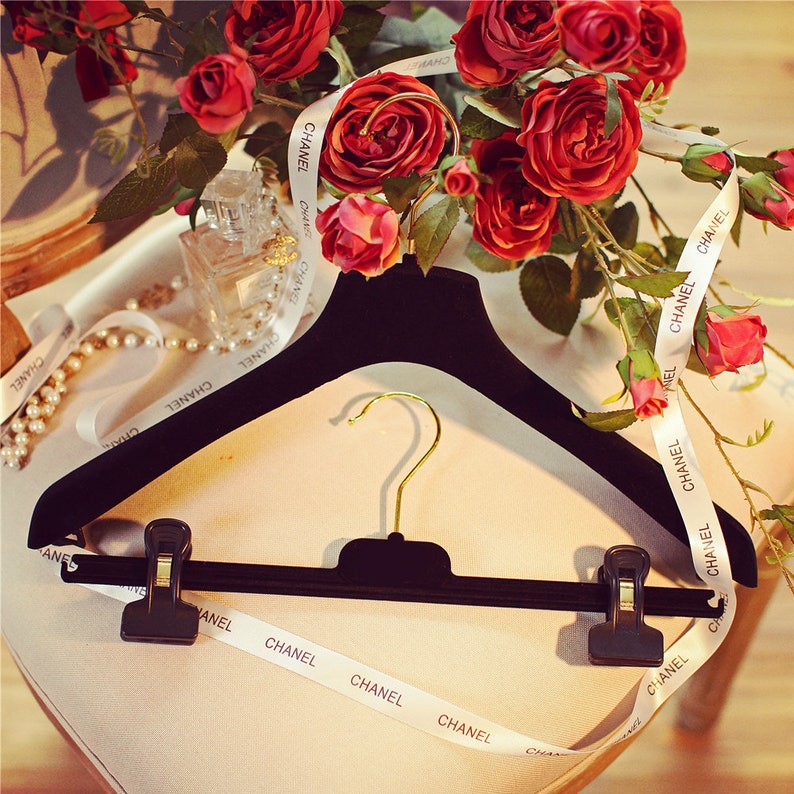 DE-LIANG Luxury Black Velvet Hangercoat Flocking Clothing - Etsy