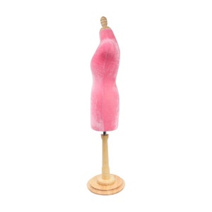 DL803 Half Scale Mini Dress Form Pink Velvet Mannequin Miniature ...