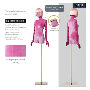 Luxury Adult Female Full Body Mannequin,half Body Velvet Fabric Display ...