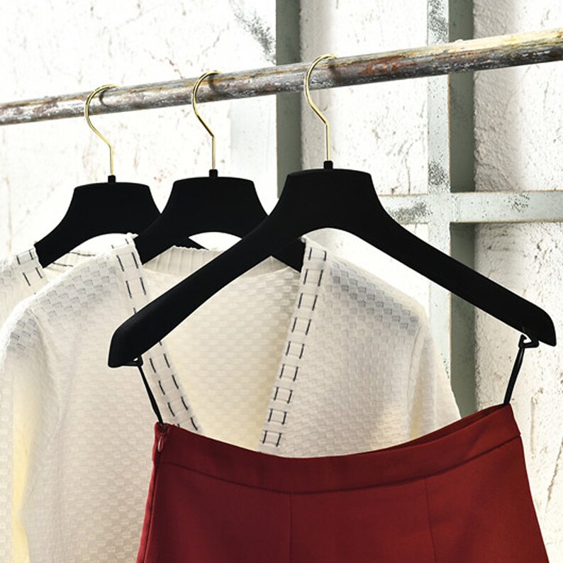 DE-LIANG Luxury Black Velvet Hangercoat Flocking Clothing | Etsy