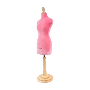 DL803 Half Scale Mini Dress Form Pink Velvet Mannequin Miniature ...