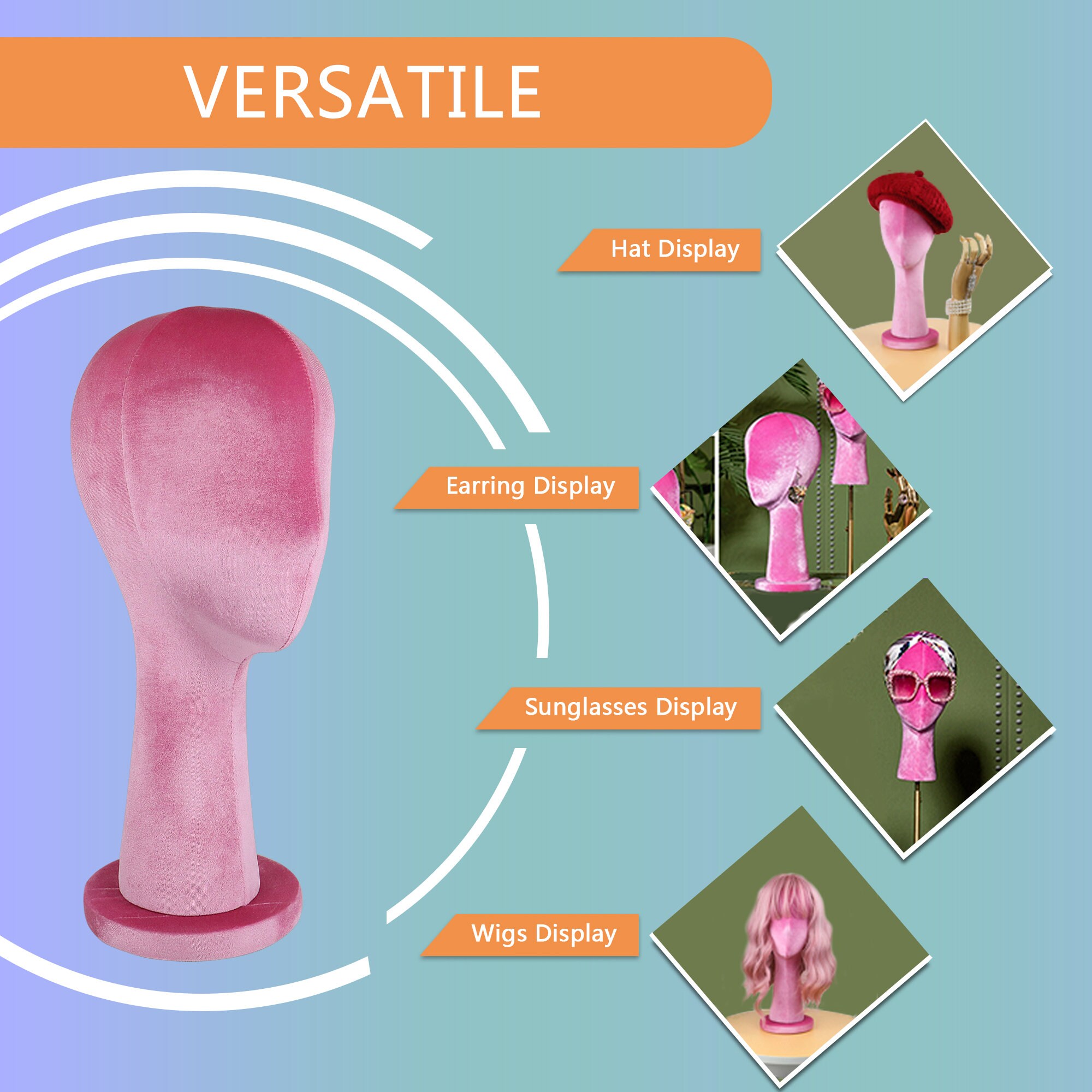 DE-LIANG Luxury Pink Velvet Mannequin Head Female Head - Etsy UK