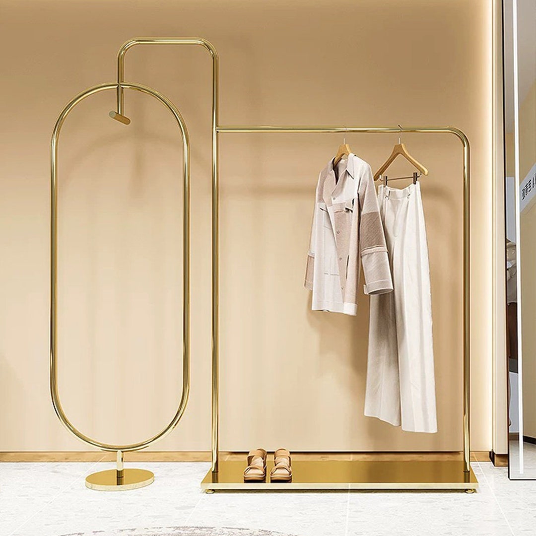 Fashion Clothing Rack,shoe Rack, Stainless Steel Golden Silver Wire ...