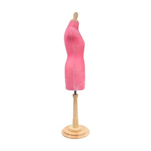 DL803 Half Scale Mini Dress Form Pink Velvet Mannequin Miniature ...