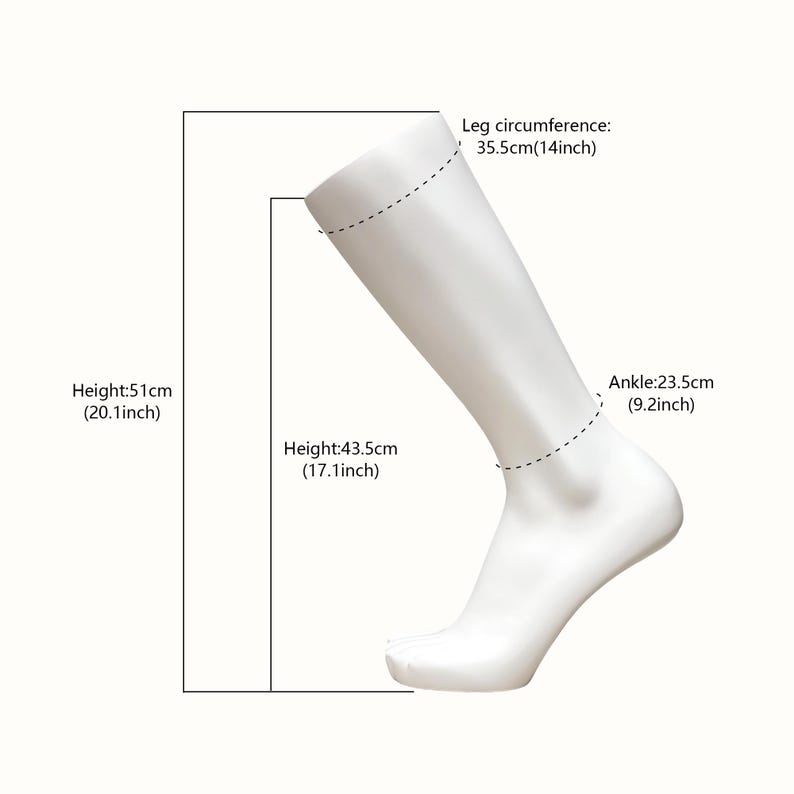 Luxury Matte White Fiberglass Male Leg Mannequin & Foot Model Display ...