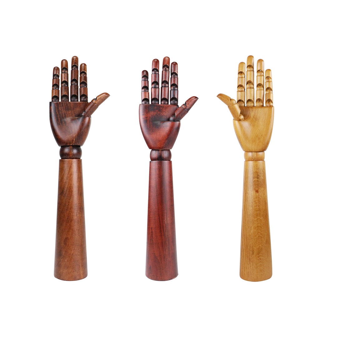 Wood Mannequin Hand: Flexible Artist Model, Jewelry Display (43cm) - Etsy