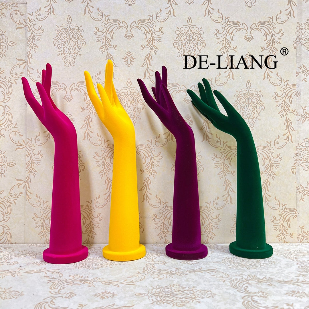 Luxury Rose Red Yellow Purple Green Plastic Velvet Mannequin Hand ...