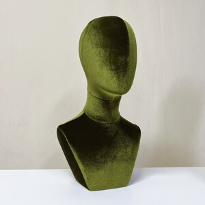 Luxurious Olive-green Velvet Head Model, Can Pinnable Cloth Head ...