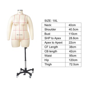 1XL Plus Size Dress Form Mannequin: Fiberglass Tailor Dummy With Leg - Etsy
