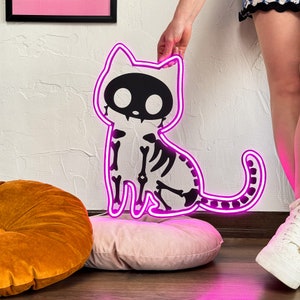 Cat X-ray Neon Wall Sign Cat Bone LED Light, Cat X-ray Scan Neon Sign ...