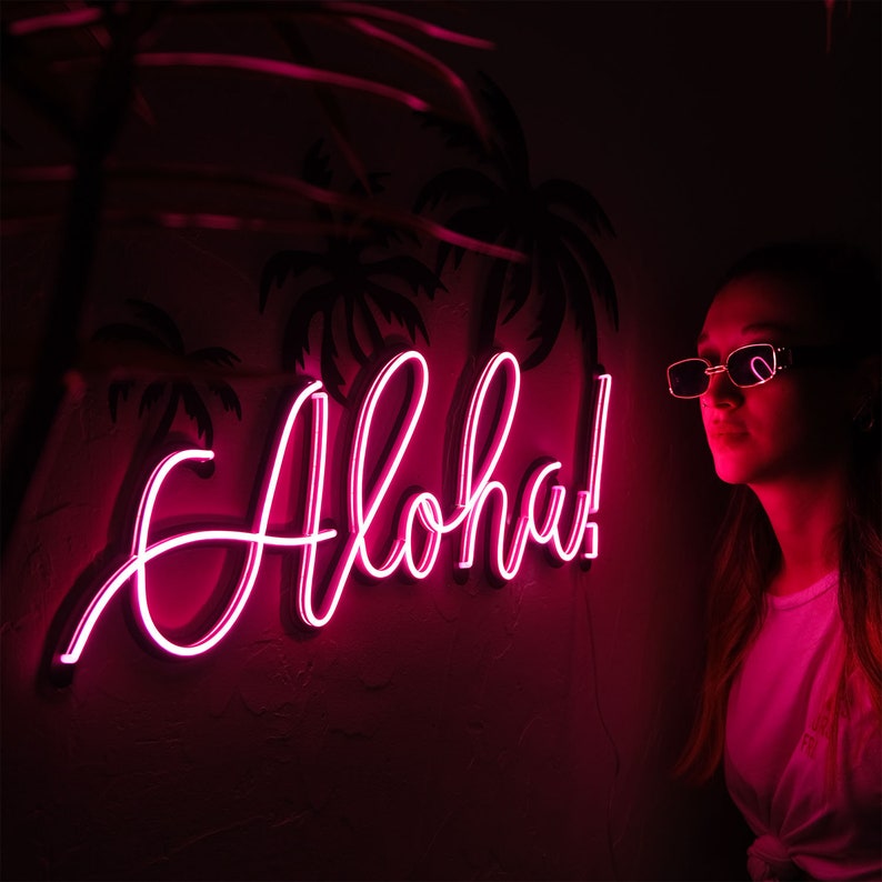 Aloha Neon Wall Art Led Neon Sign Bring Some Colors to Your | Etsy