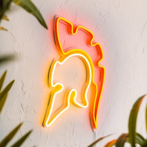 Knight Neon Wall Art Led Neon Sign Spartan Helmet - Etsy