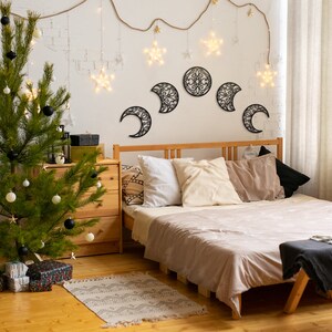 Lunation Moon Metal Wall Art, Elegant Lunar Phases Set, Metal Home ...