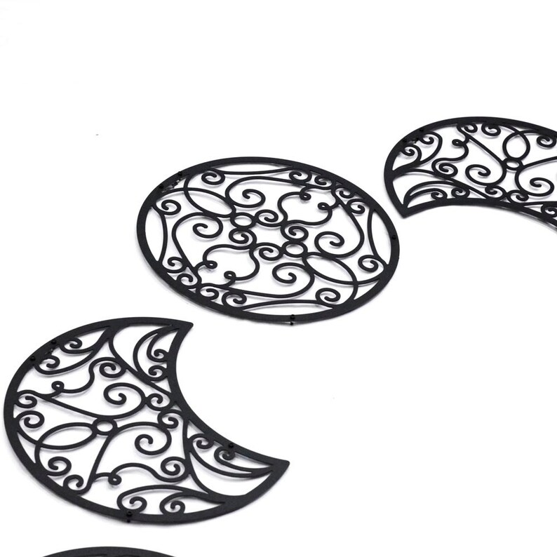Lunation Moon Metal Wall Art Elegant Lunar Phases Set of 5 - Etsy