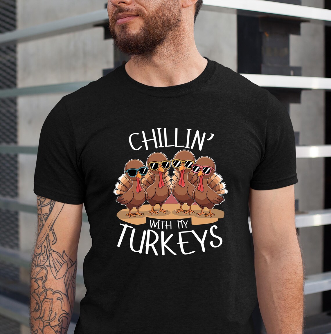 Chillin With My Turkeys Funny Thanksgiving T-shirt - Etsy