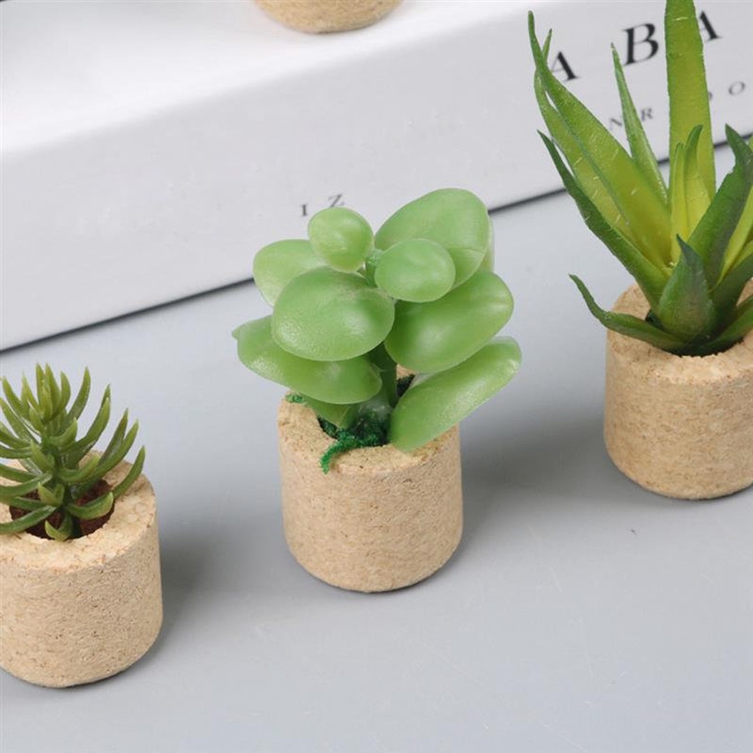 12 Pcs Mini Succulent Magnets Artificial Plants Potted Fridge Magnets ...