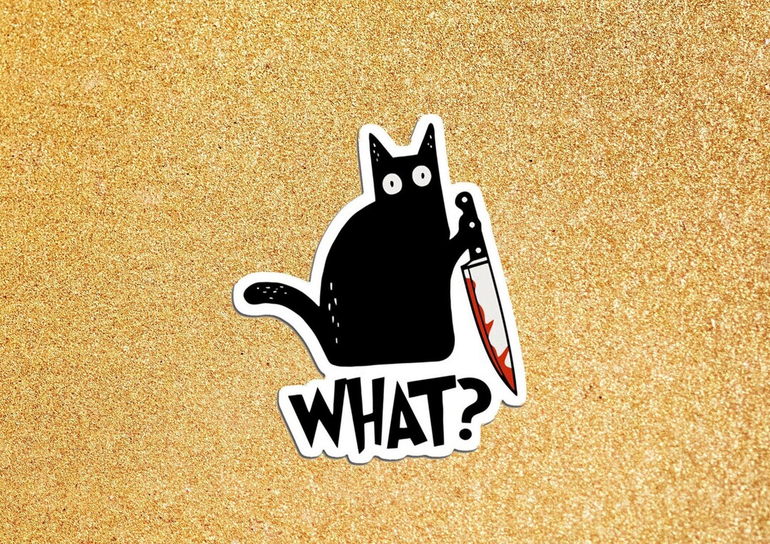 Murdery What Cat Magnet Murder Cat Funny Cat Magnet Cat Fridge Magnet ...