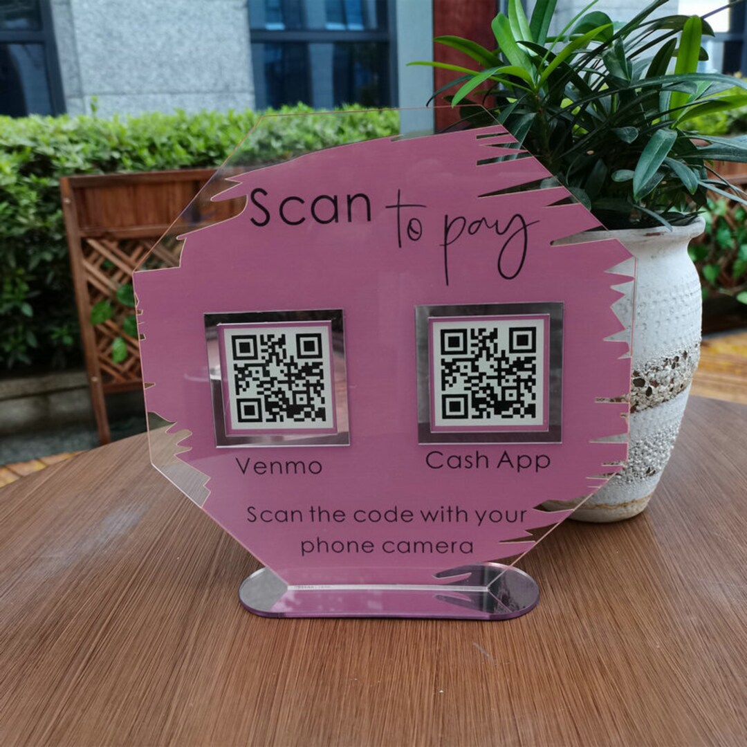 Double QR Code Business Instagram Facebook Social Media Sign Salon Sign ...