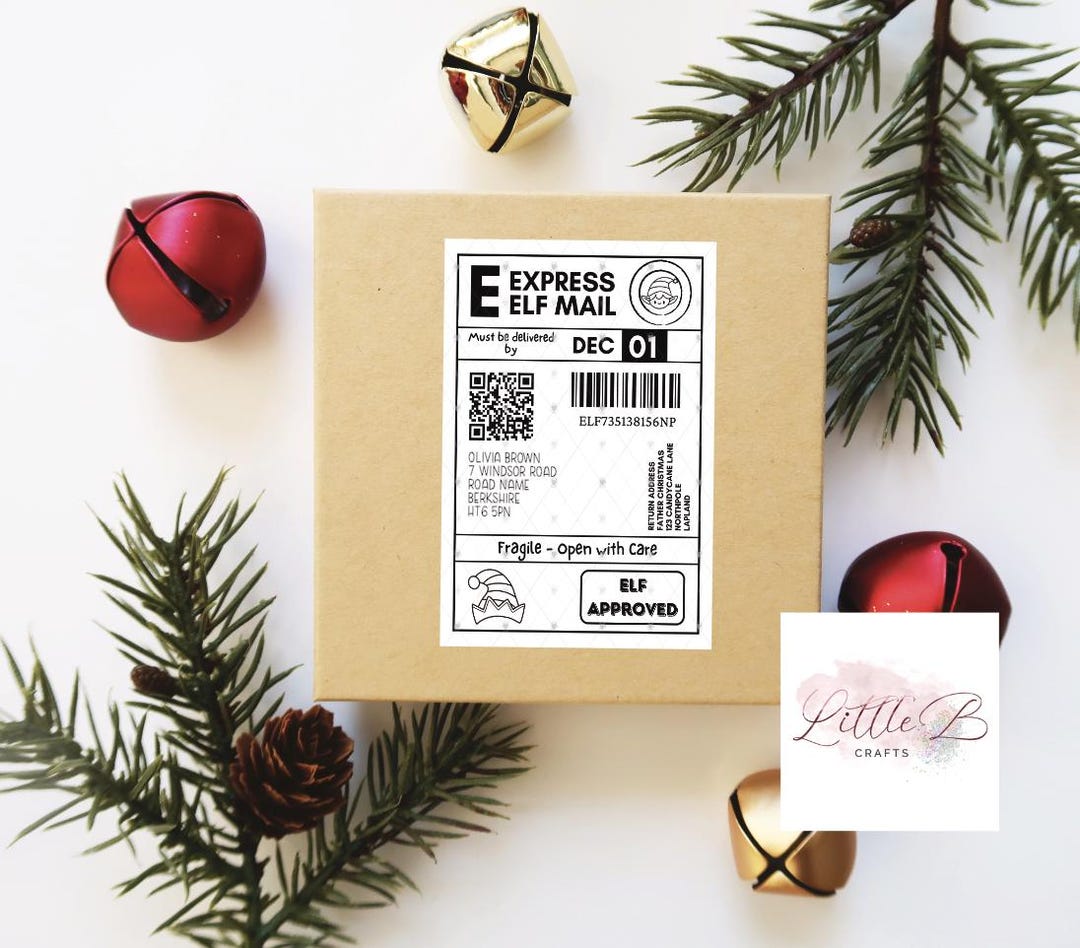 Personalised Santa Postage Label, Secret Santa, Present Sticker, Postal ...