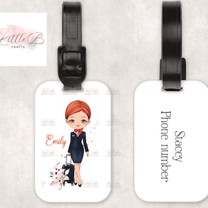 Cabin Crew, Airline, Bag Tag, Aviation, Luggage Tag, Personalised Gift ...