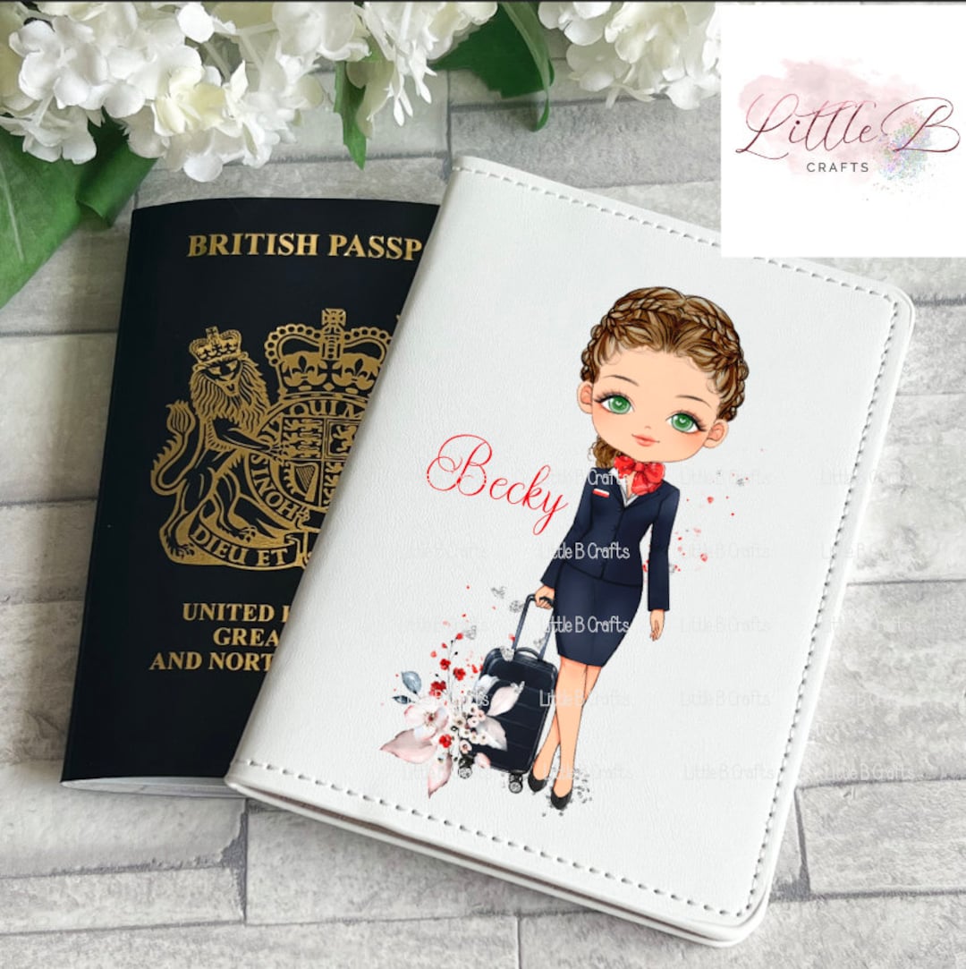 Personalised Passport Cover, Cabin Crew, Airline, Passport Cover ...
