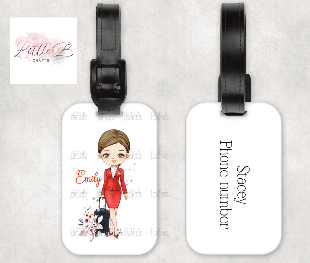 Personalised Luggage Tag & Strap | Custom Name Airline Bag Tag ...
