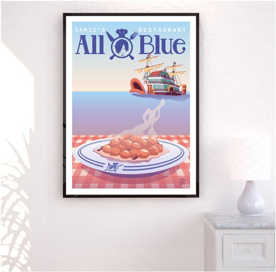 AFFICHE A3 All Blue Restaurant Manga Vintage | Etsy France