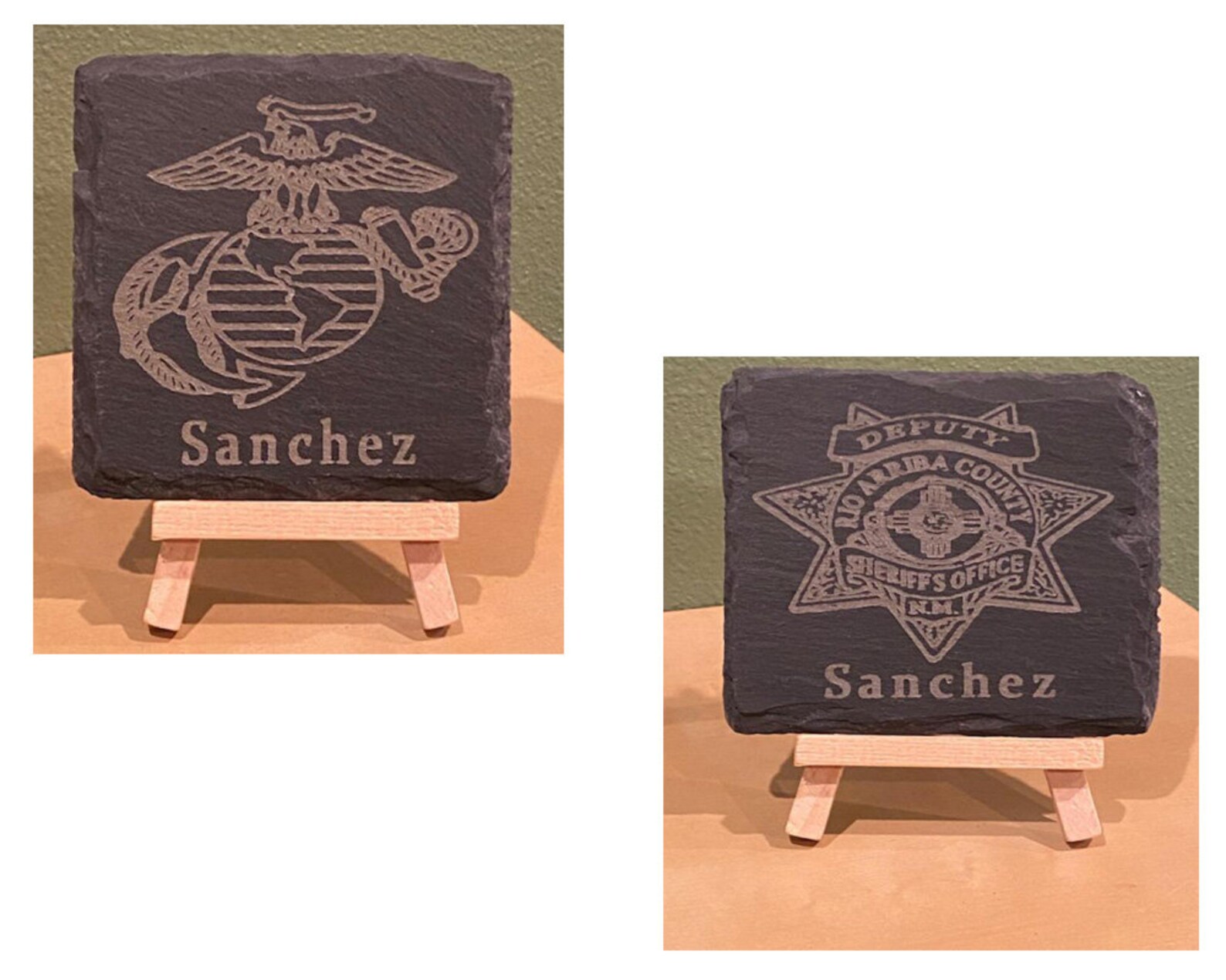 Personalized Police or Military Slate Coasters - Etsy