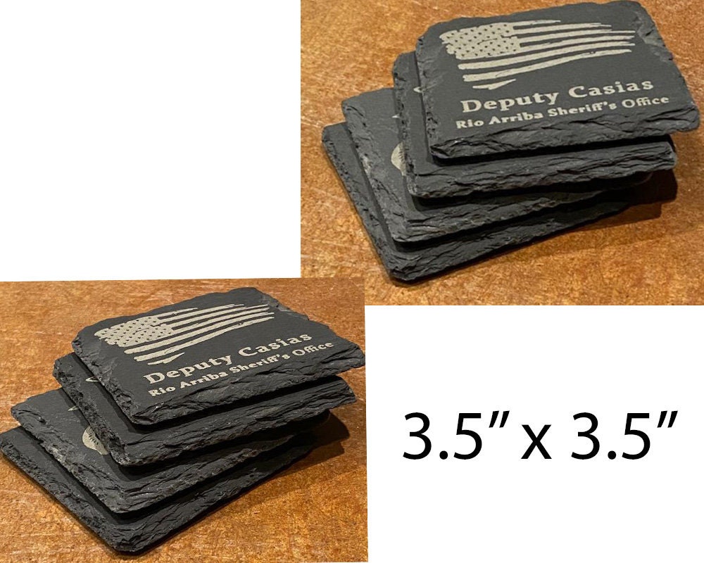 Personalized Police or Military Slate Coasters - Etsy