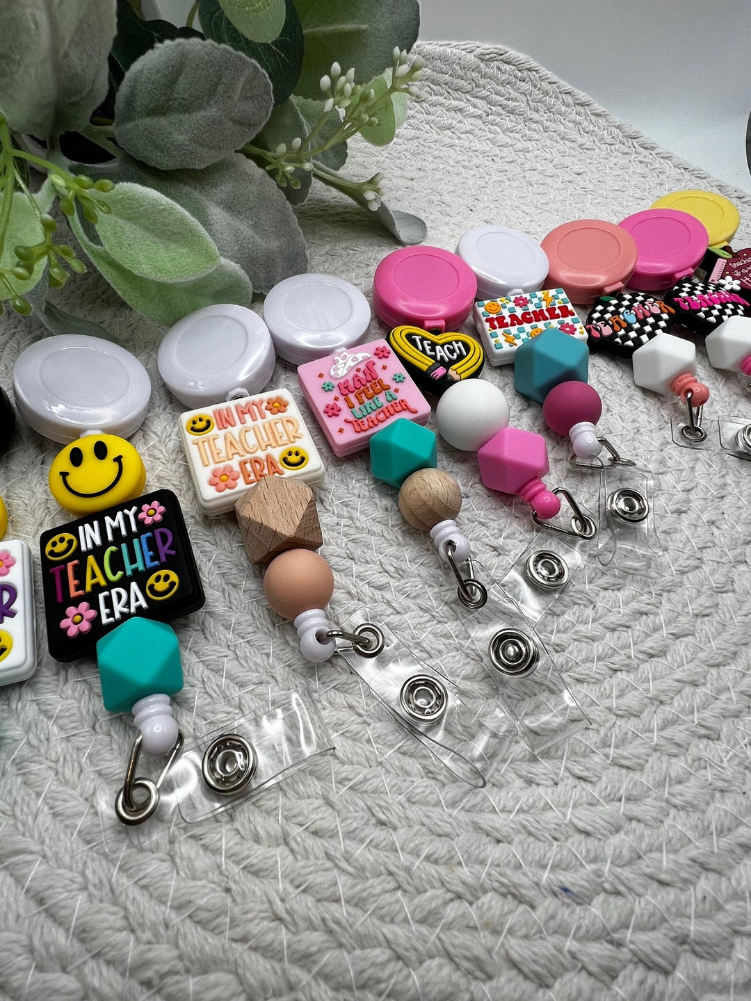 Teacher Badge Reels | Silicone Beads | Teacher | Badge Holder | Teacher ...