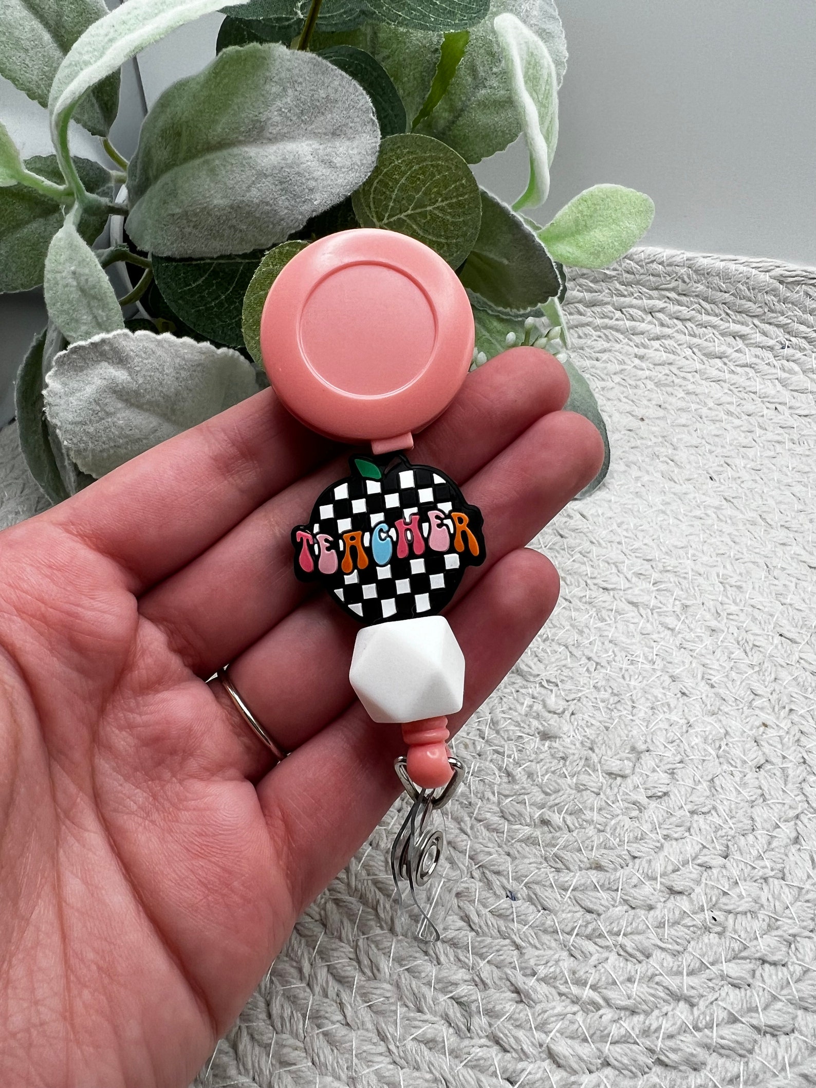 Teacher Badge Reels Silicone Beads Teacher Badge Holder Teacher Gifts ...