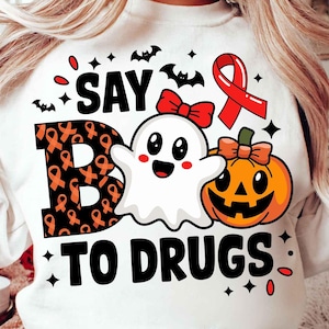 Say Boo to Drugs Png, Red Ribbon Week Png, Say No to Drugs, Drug-free ...