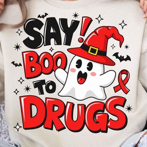 Say Boo to Drugs Png, Red Ribbon Week Png, Say No to Drugs, Drug-free ...