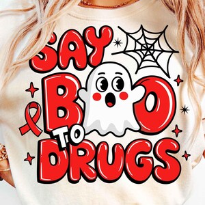 Say Boo to Drugs Png, Red Ribbon Week Png, Say No to Drugs, Drug-free ...