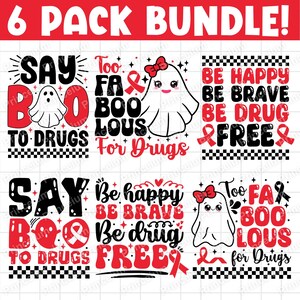 Red Ribbon Week SVG 6 Pack Bundle, Say No to Drugs Bundle, Drug-free ...
